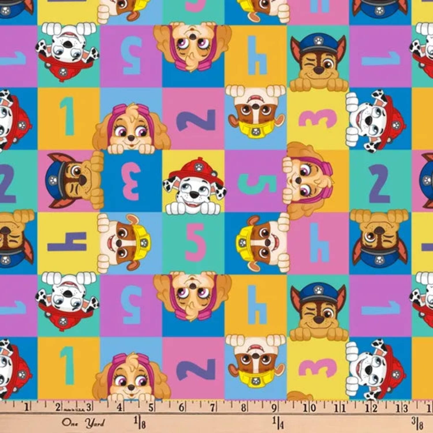 Paw Patrol Numbers Digital Cotton Print Fabric - Walmart.com