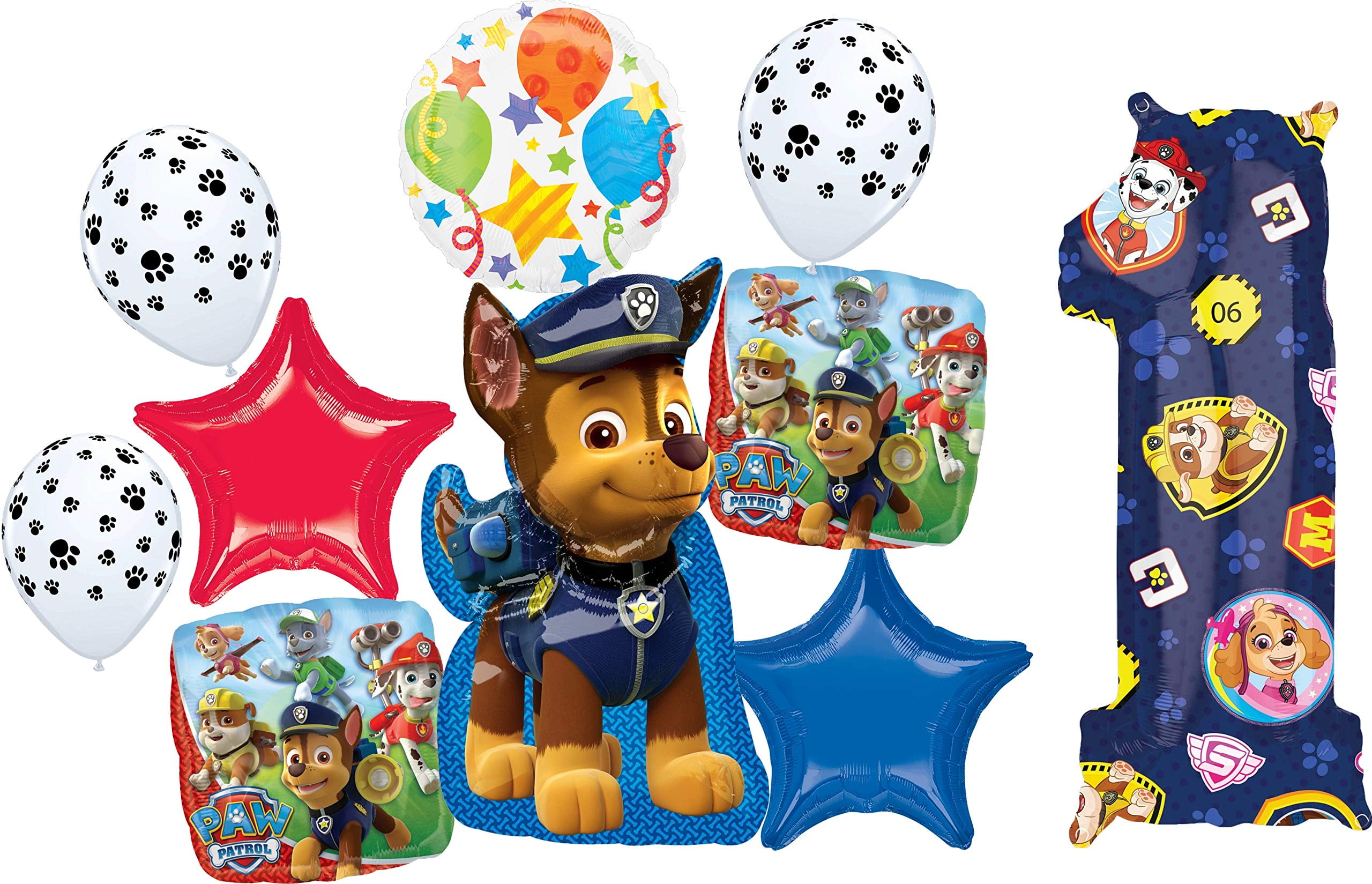 Paw Patrol Party Supplies 1st Birthday Balloon Bouquet Decorations ...