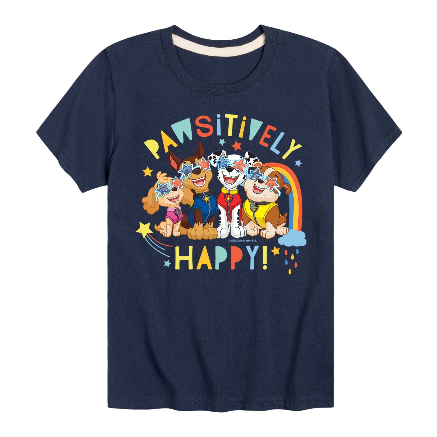 Paw Patrol - Pawsitively Happy - Toddler And Youth Short Sleeve Graphic ...