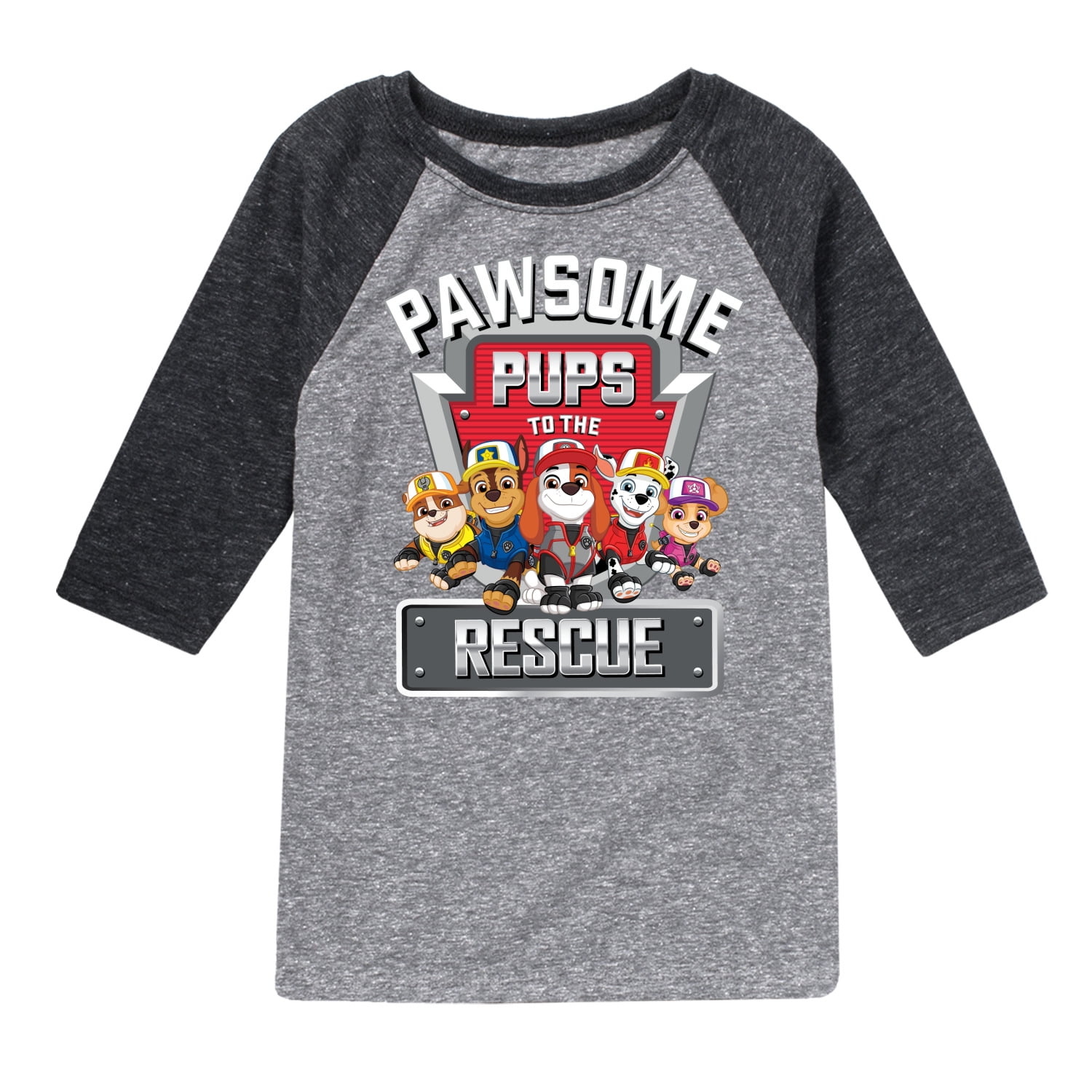 Paw Patrol - Pawsome Pups To The Rescue - Toddler And Youth Raglan ...