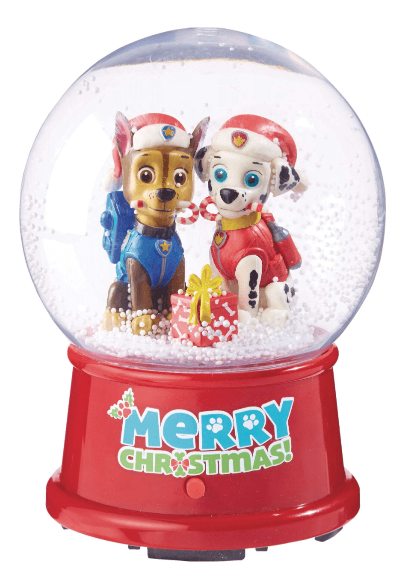 Paw Patrol Plastic Musical Christmas Decoration Snow Globe, 4 3/4-in ...