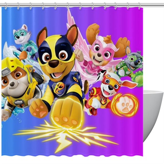 Paw Patrol Printed Shower Curtain with Hooks 72" x 72" - Walmart.com