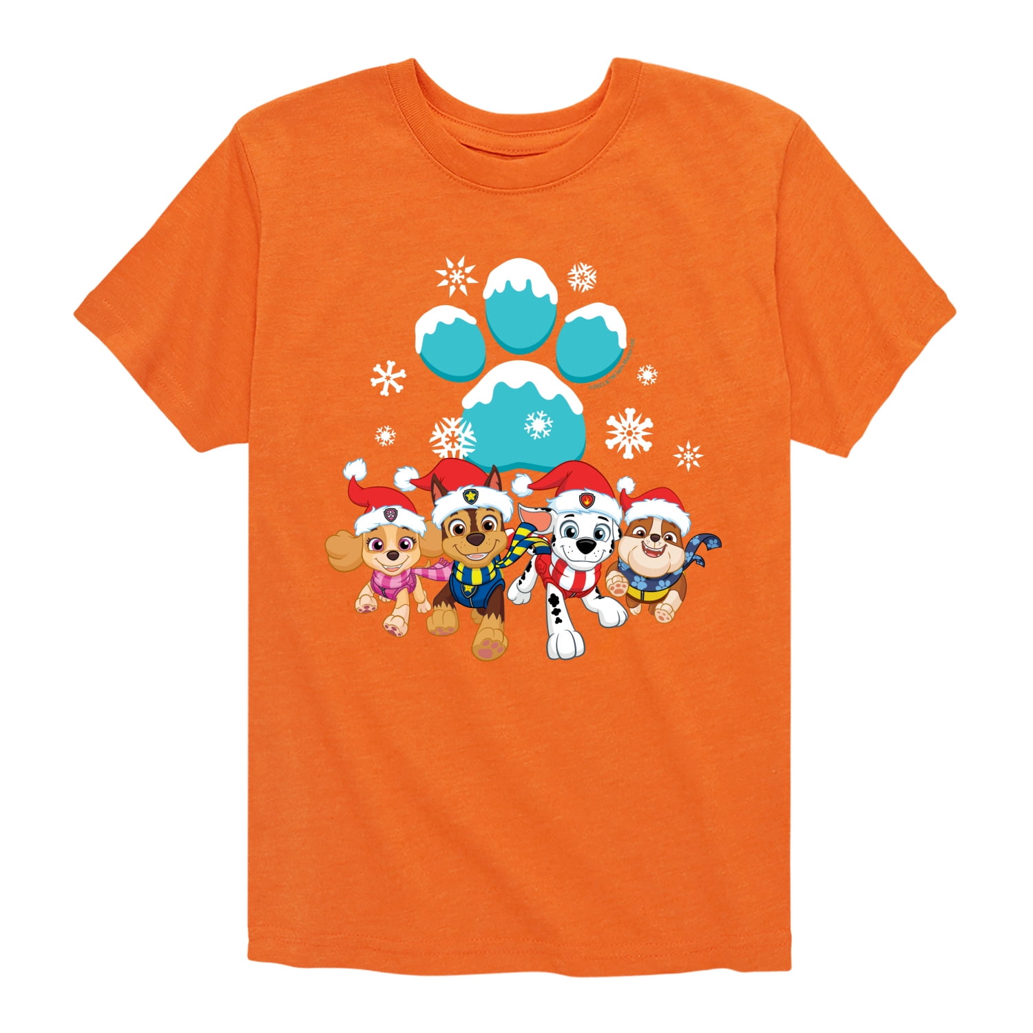Paw Patrol - Pup Group Snowy Pawprint - Toddler And Youth Short Sleeve ...