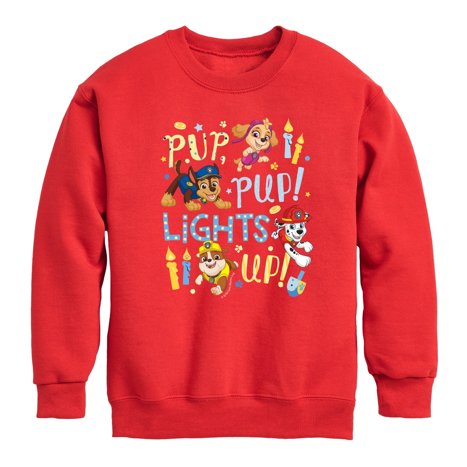 Paw Patrol - Pup Pup Lights Up - Toddler And Youth Crewneck Fleece ...