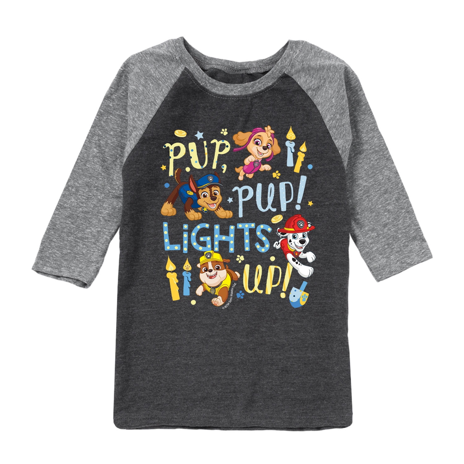 Paw Patrol - Pup Pup Lights Up - Toddler And Youth Raglan Graphic T ...