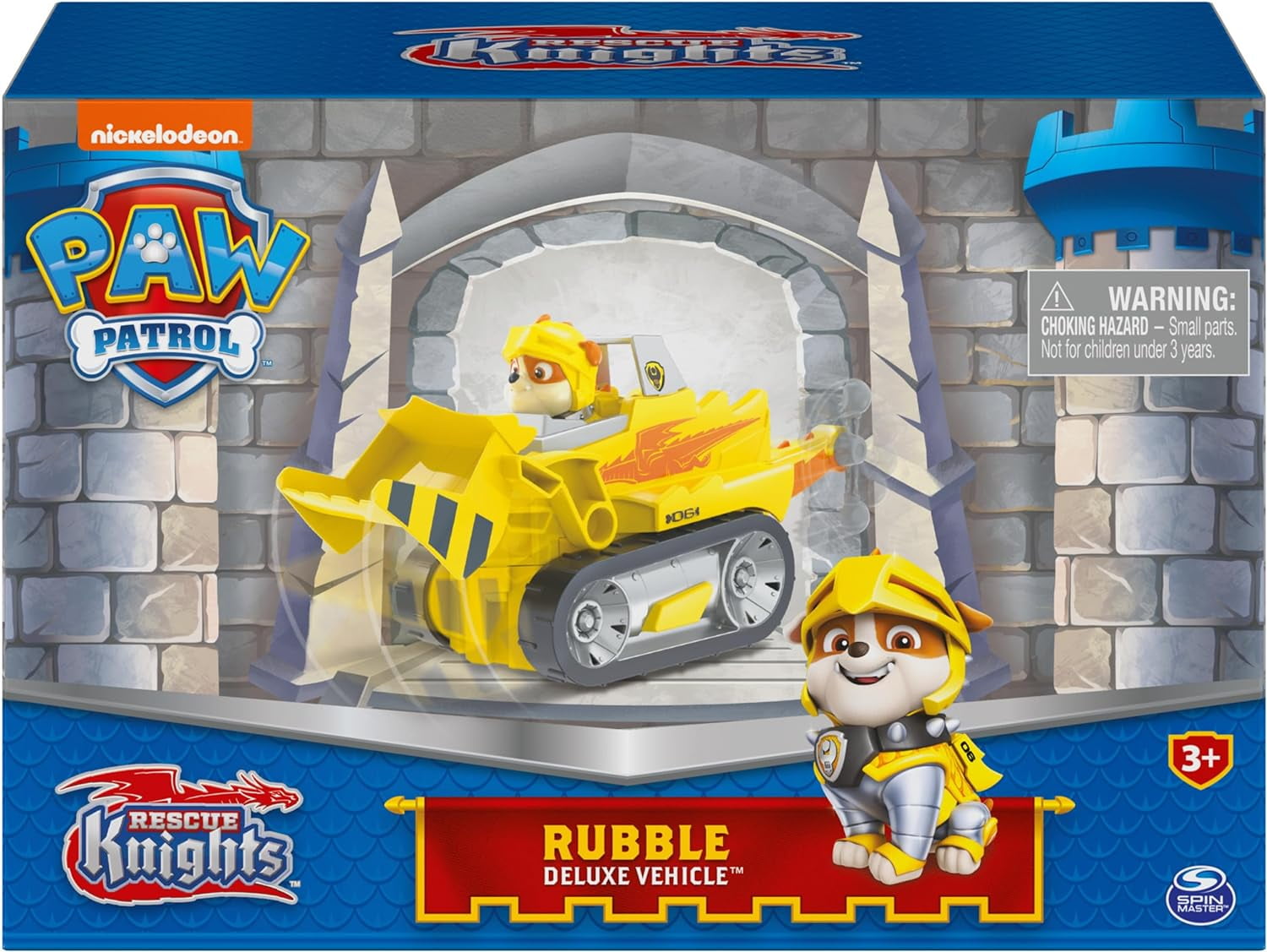 Paw Patrol, Rescue Knights Rubble Transforming Toy Car with Collectible ...