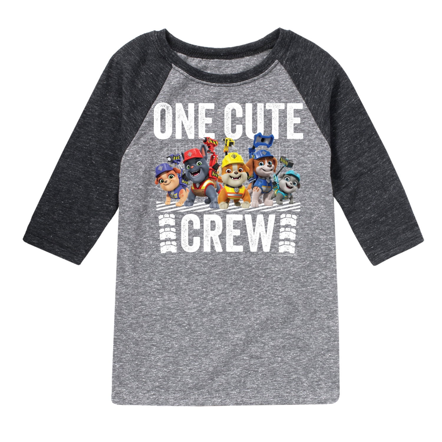 Paw Patrol - Rubble & Crew - One Cute Crew - Toddler & Youth Raglan ...