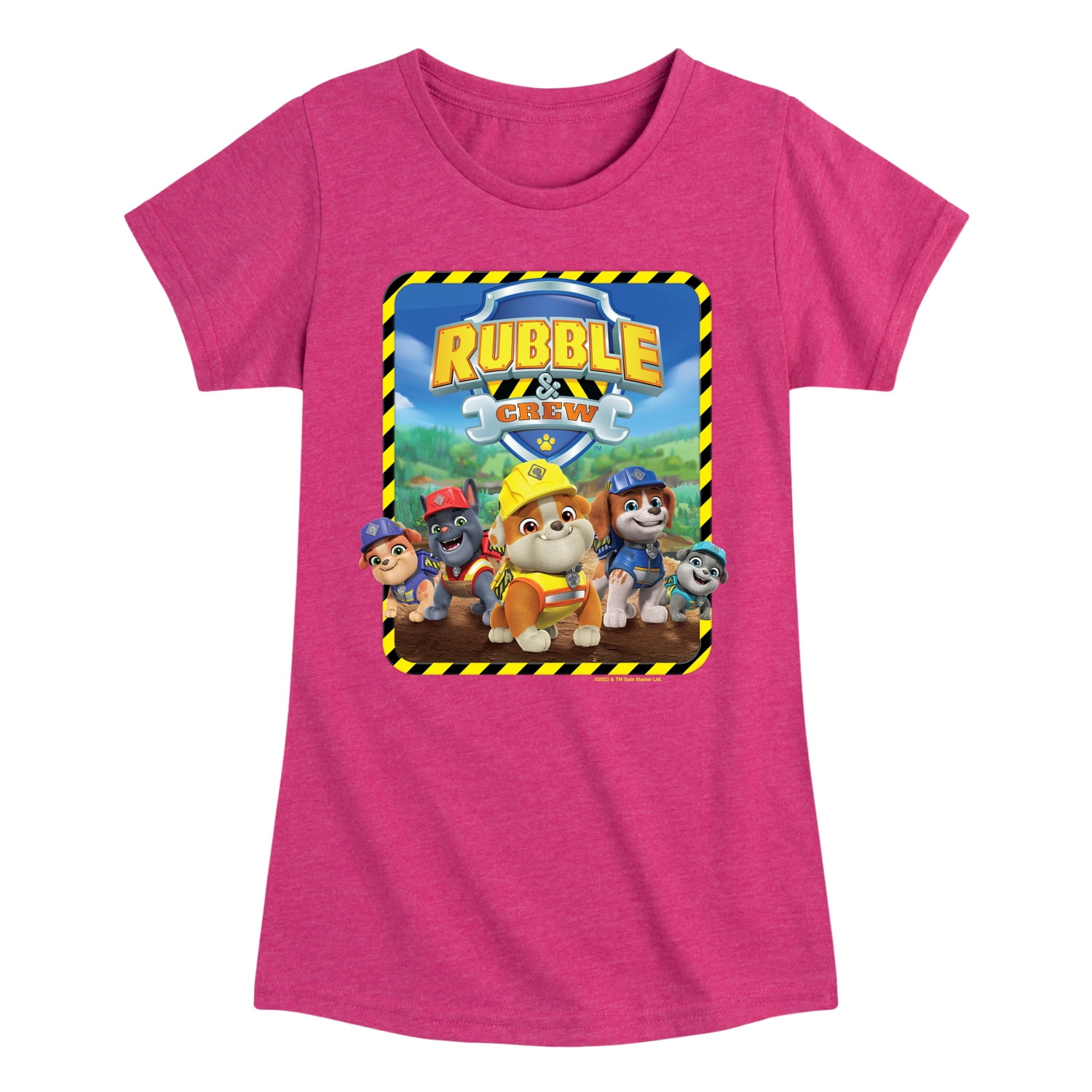 Paw Patrol - Rubble & Crew - Toddler & Youth Girls Short Sleeve Graphic ...