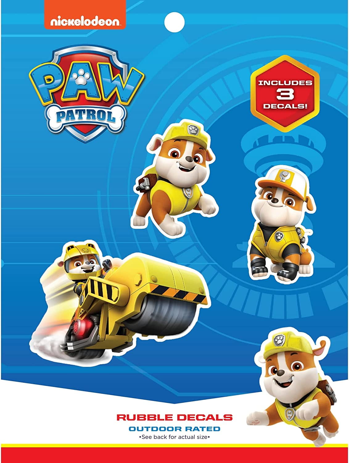 Paw Patrol Rubble Decals - Set of 3 Rubble Stickers for Kids and Adults ...