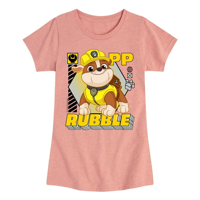 Paw Patrol - Rubble Graphic - Toddler & Youth Girls Short Sleeve ...