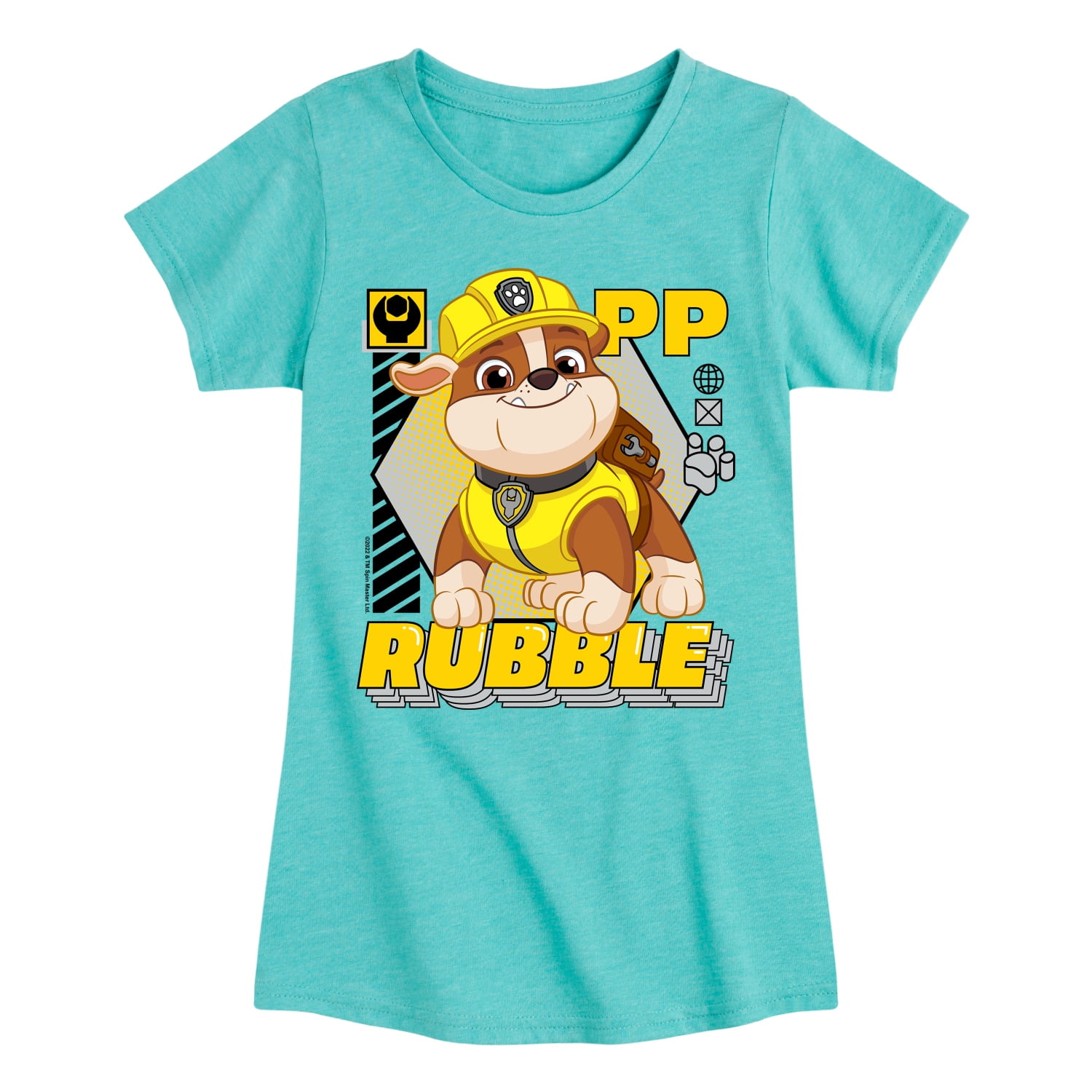 Paw Patrol - Rubble Graphic - Toddler & Youth Girls Short Sleeve ...