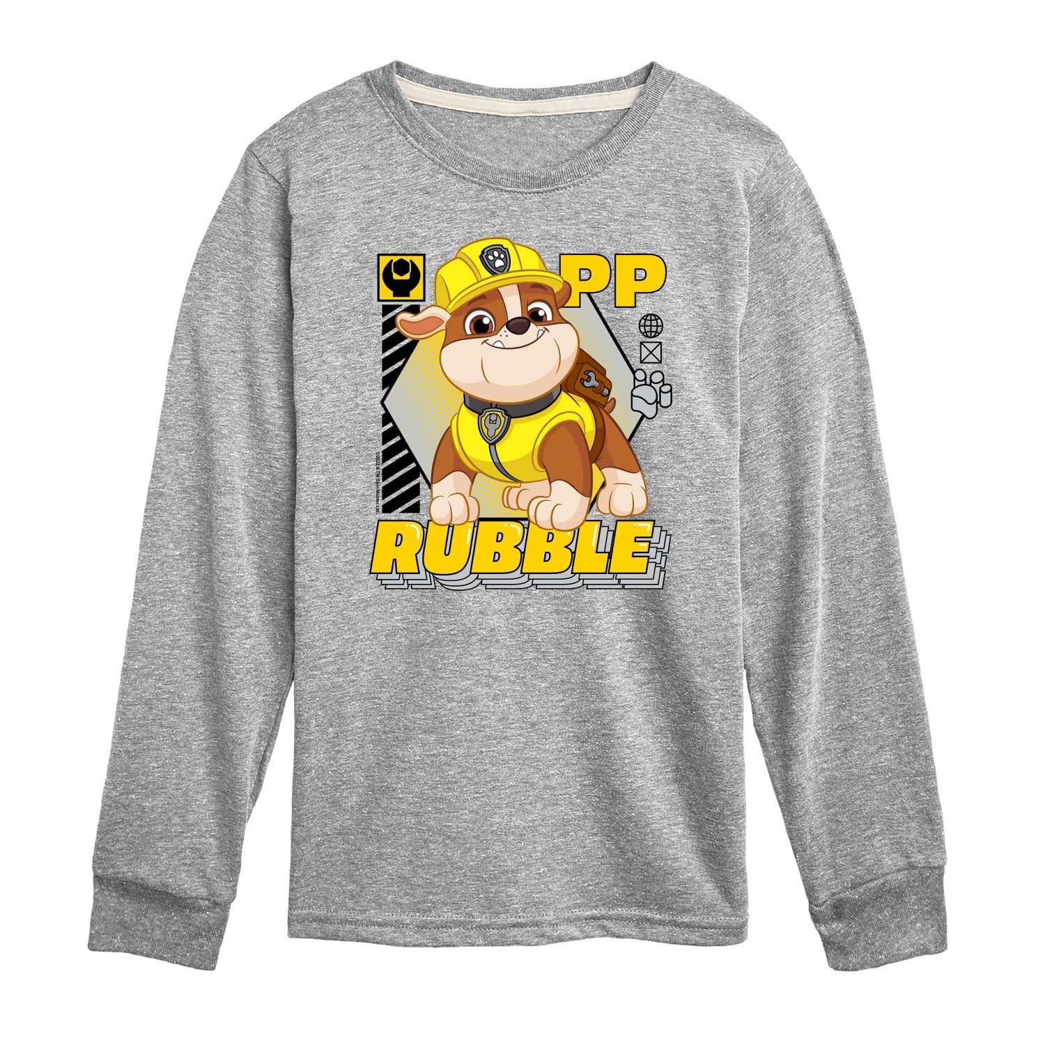 Paw Patrol - Rubble Graphic - Toddler & Youth Long Sleeve Graphic T ...