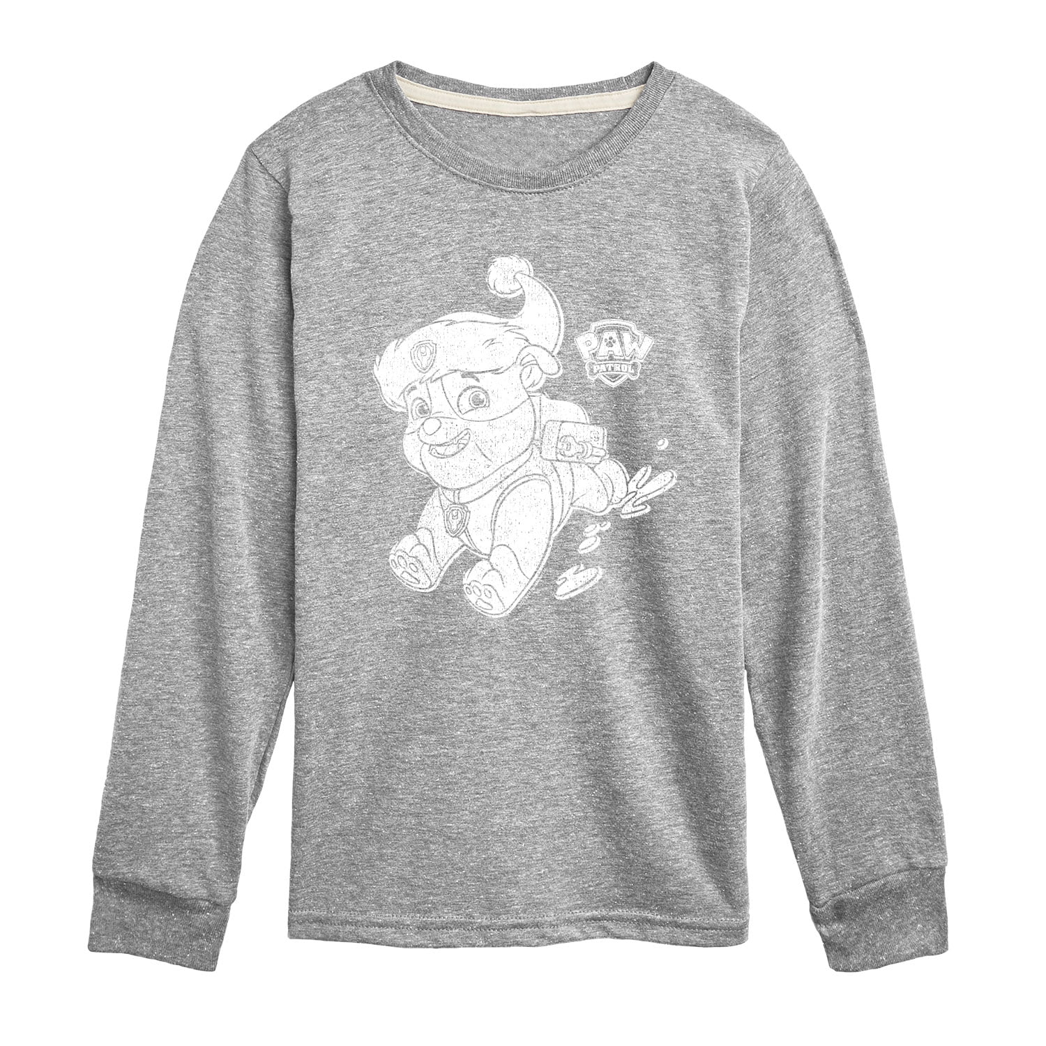 Paw Patrol - Rubble Santa Hat - Toddler And Youth Long Sleeve Graphic T ...