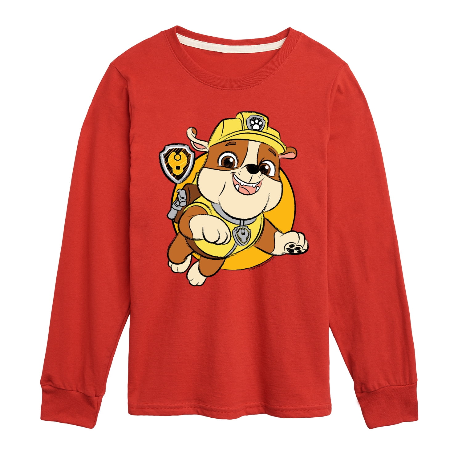 Paw Patrol - Rubble Sketch - Toddler & Youth Long Sleeve Graphic T ...