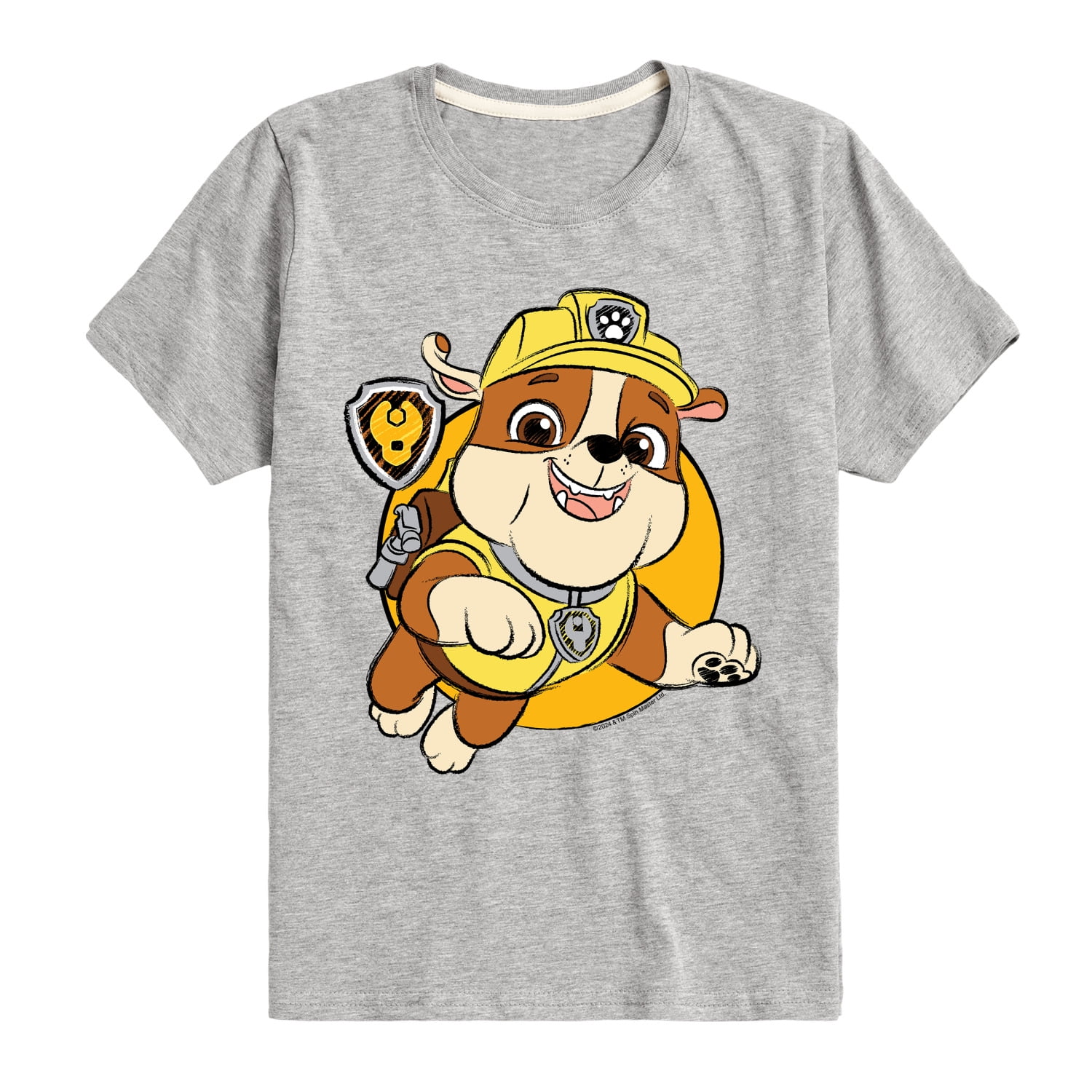 Paw Patrol - Rubble Sketch - Toddler & Youth Short Sleeve Graphic T ...