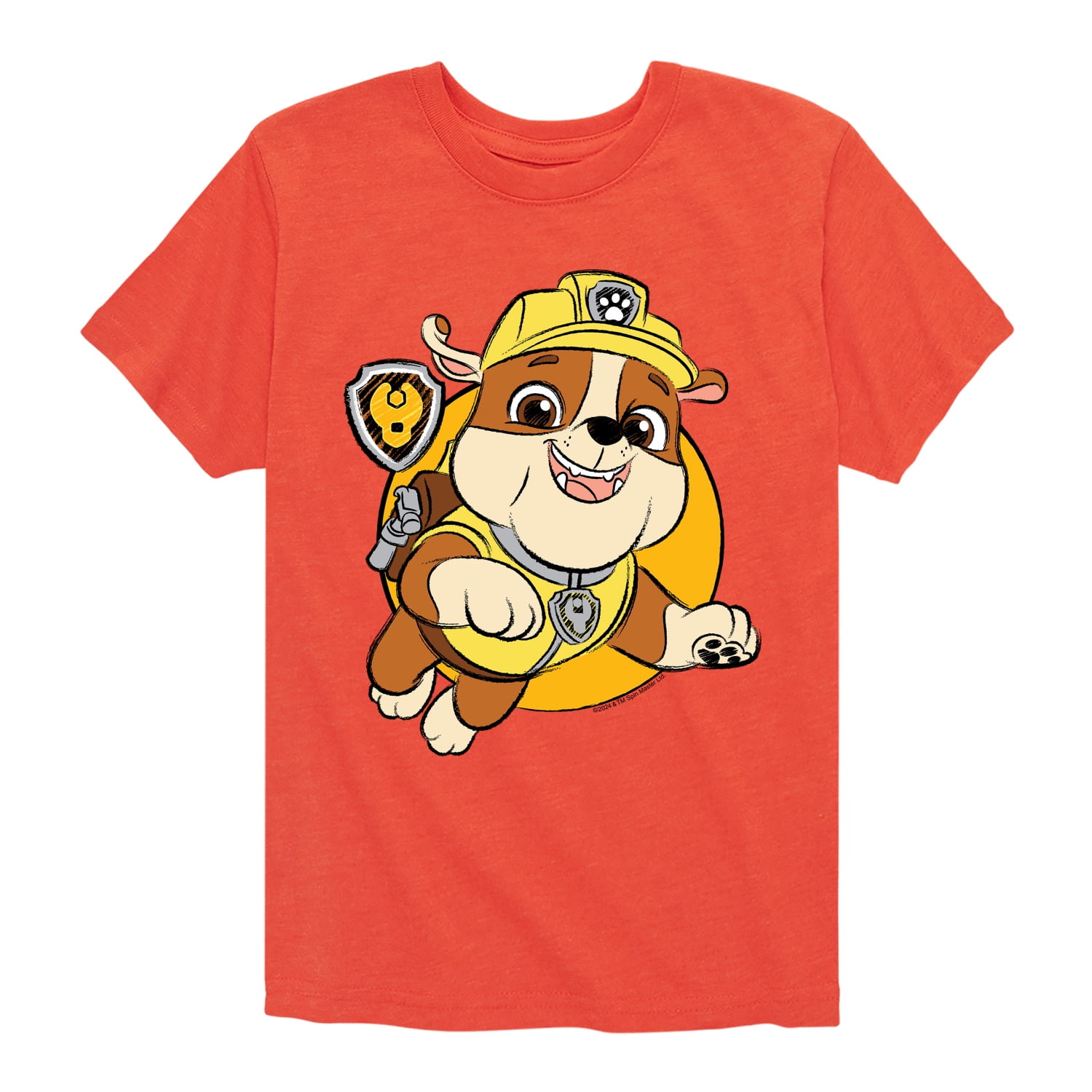 Paw Patrol - Rubble Sketch - Toddler & Youth Short Sleeve Graphic T ...