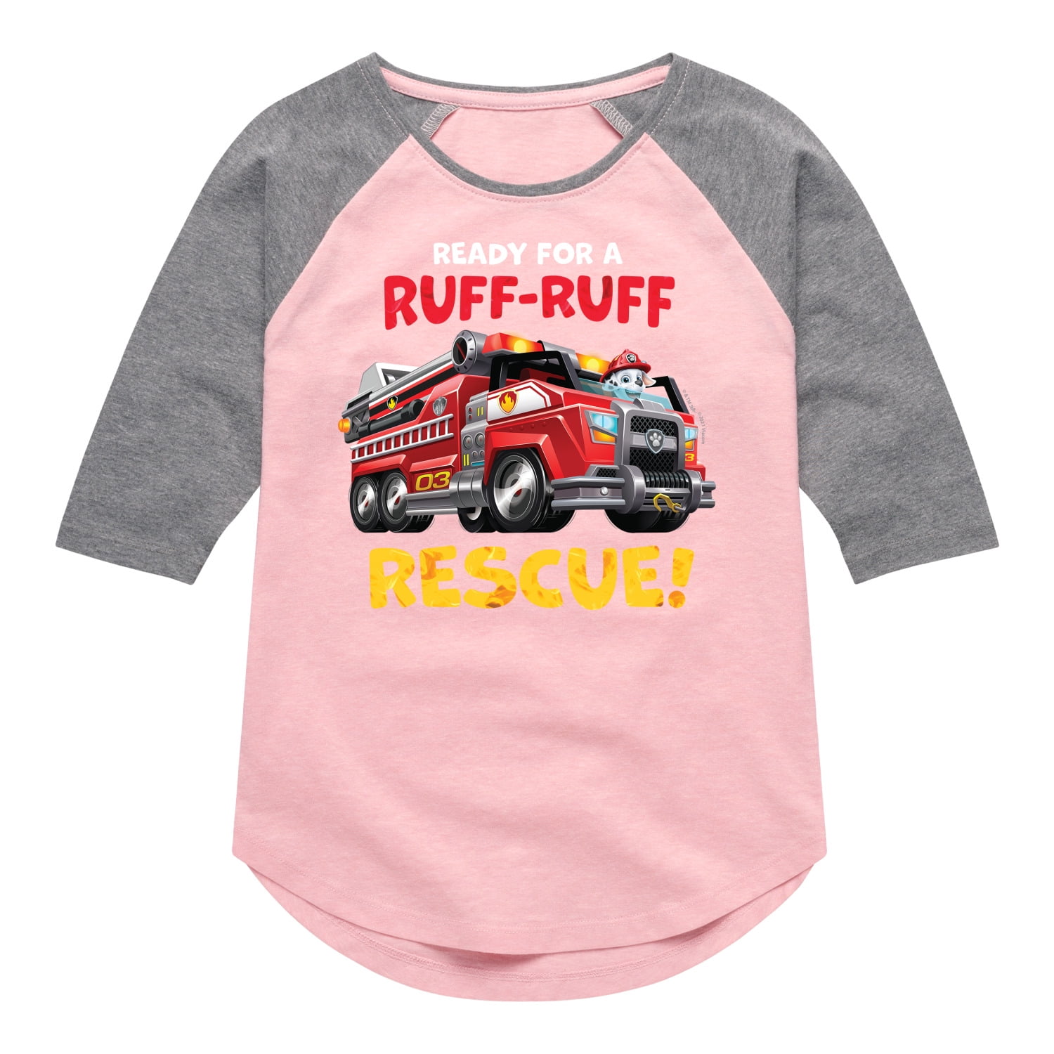 Paw Patrol - Ruff Ruff Rescue - Toddler And Youth Girls Raglan Graphic ...