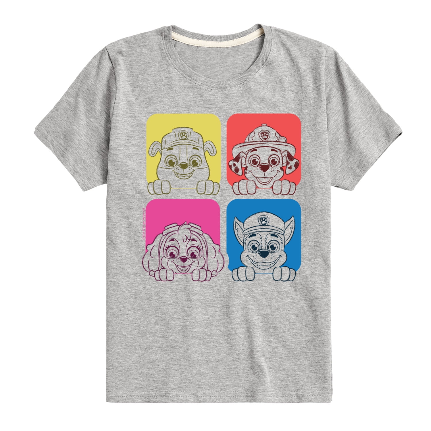 Paw Patrol - Sketch Grid - Toddler & Youth Short Sleeve Graphic T-Shirt ...
