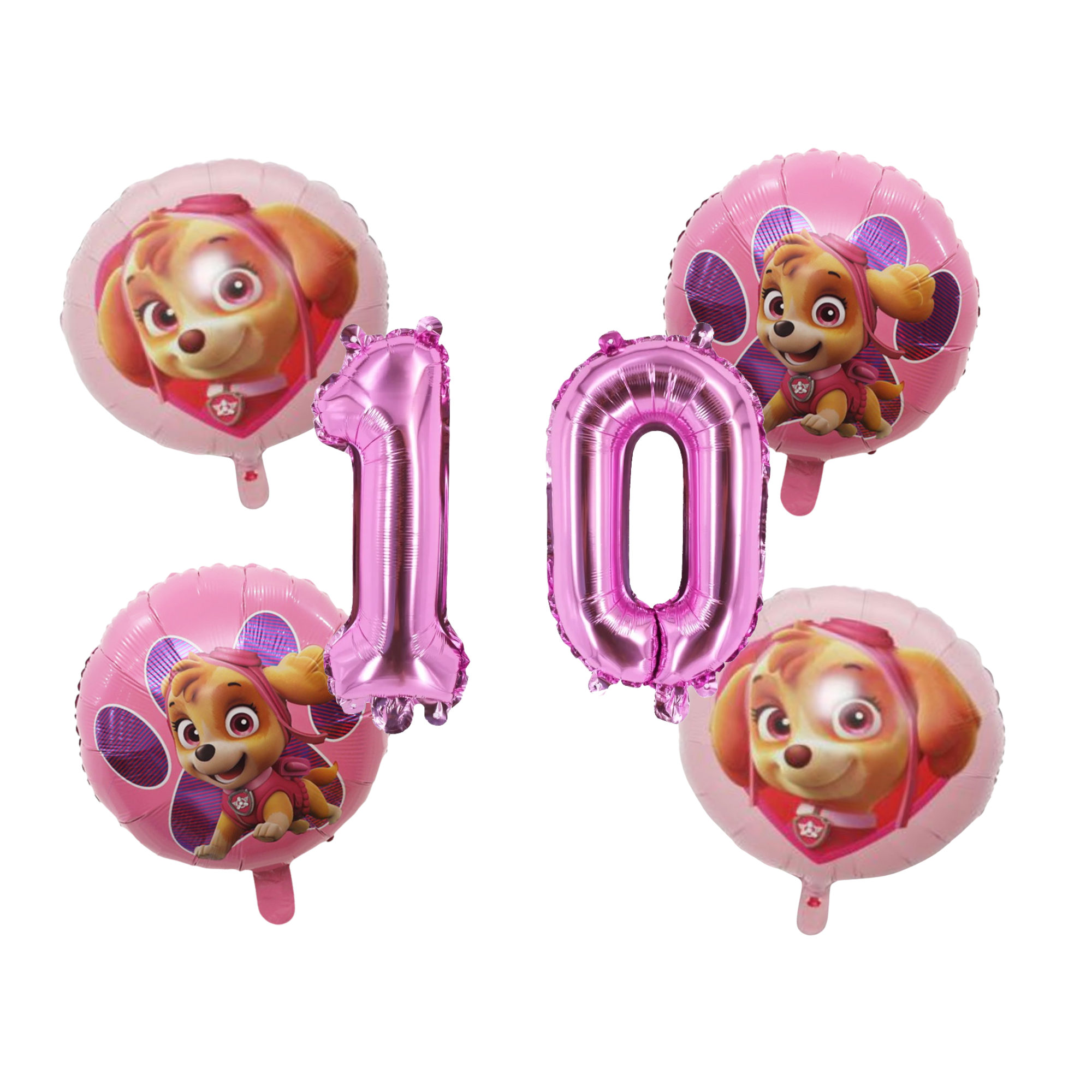 Paw Patrol Skye 10th Birthday Foil Balloon Set Pink Purple Girls ...