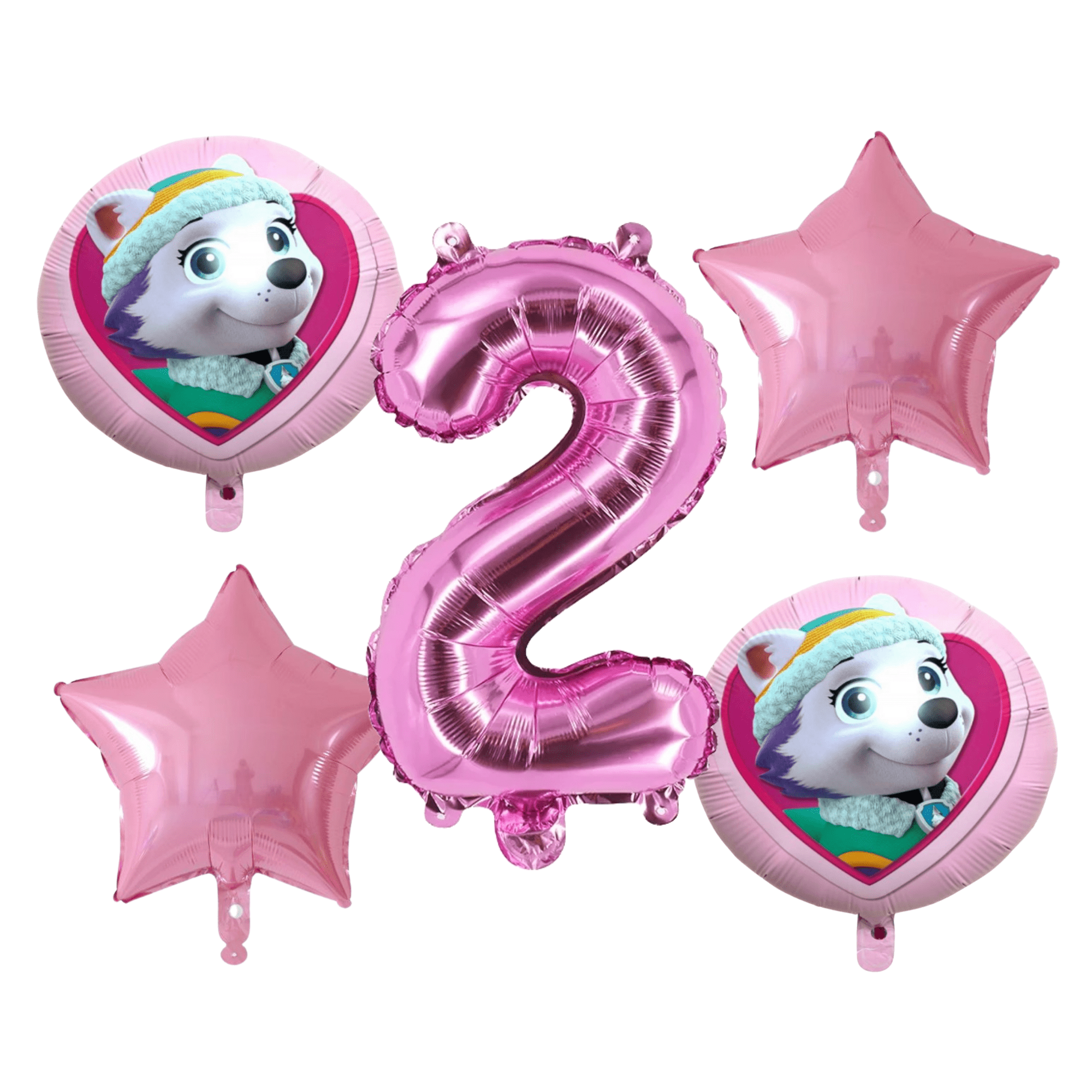 Paw Patrol Skye 2nd Birthday Foil Balloon Set Pink Girl - Walmart.com