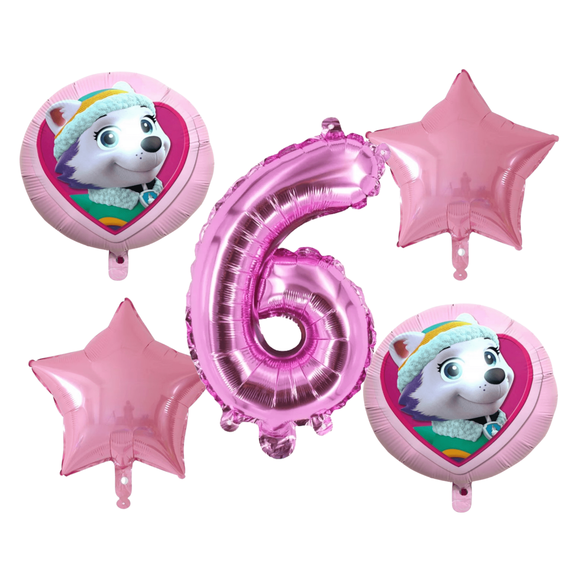 Paw Patrol Skye 6th Birthday Pink Foil Balloon Set Party - Walmart.com