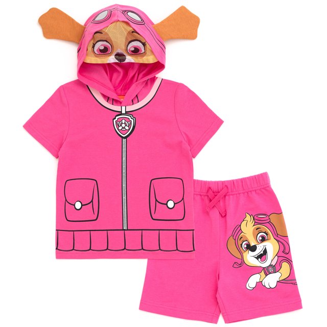 Paw Patrol Skye Big Girl Boy Kids T-Shirt and Shorts Outfit Set Pink 10-12 - Walmart.com