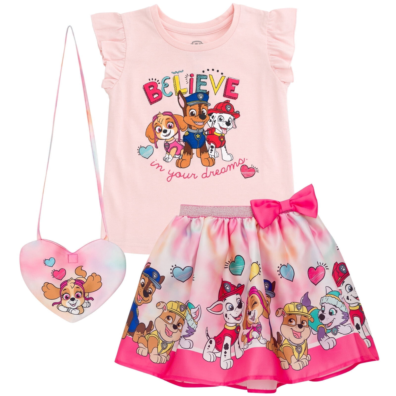 Paw Patrol Toddler Girls 3 Piece Skye Chase Marshall Outfit Set with ...