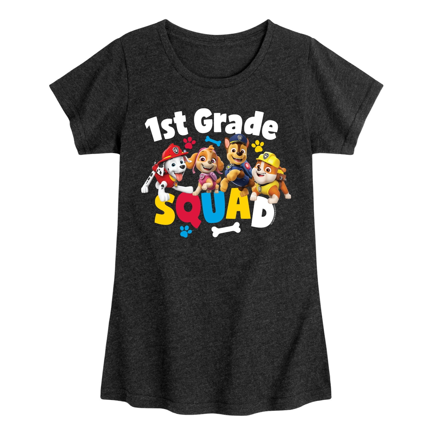 Paw Patrol - Squad First Grade - Toddler & Youth Girls Short Sleeve ...