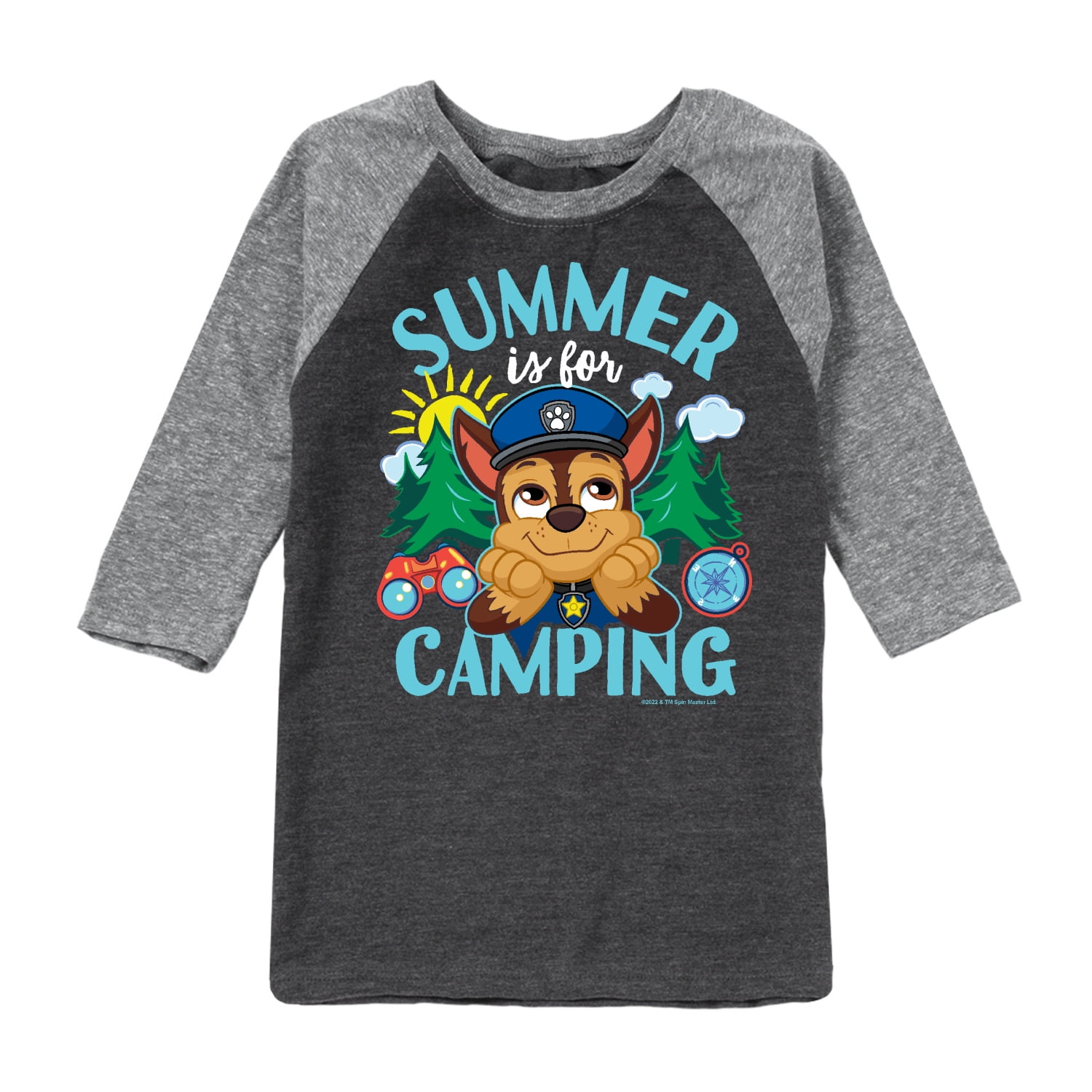 Paw Patrol - Summer Is For Camping - Toddler And Youth Raglan Graphic T ...