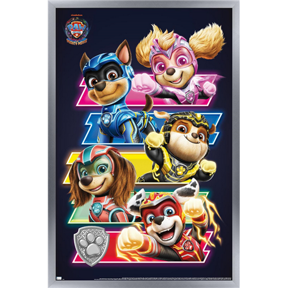 Paw Patrol: The Mighty Movie - Bars Wall Poster, 22.375" x 34" Framed ...