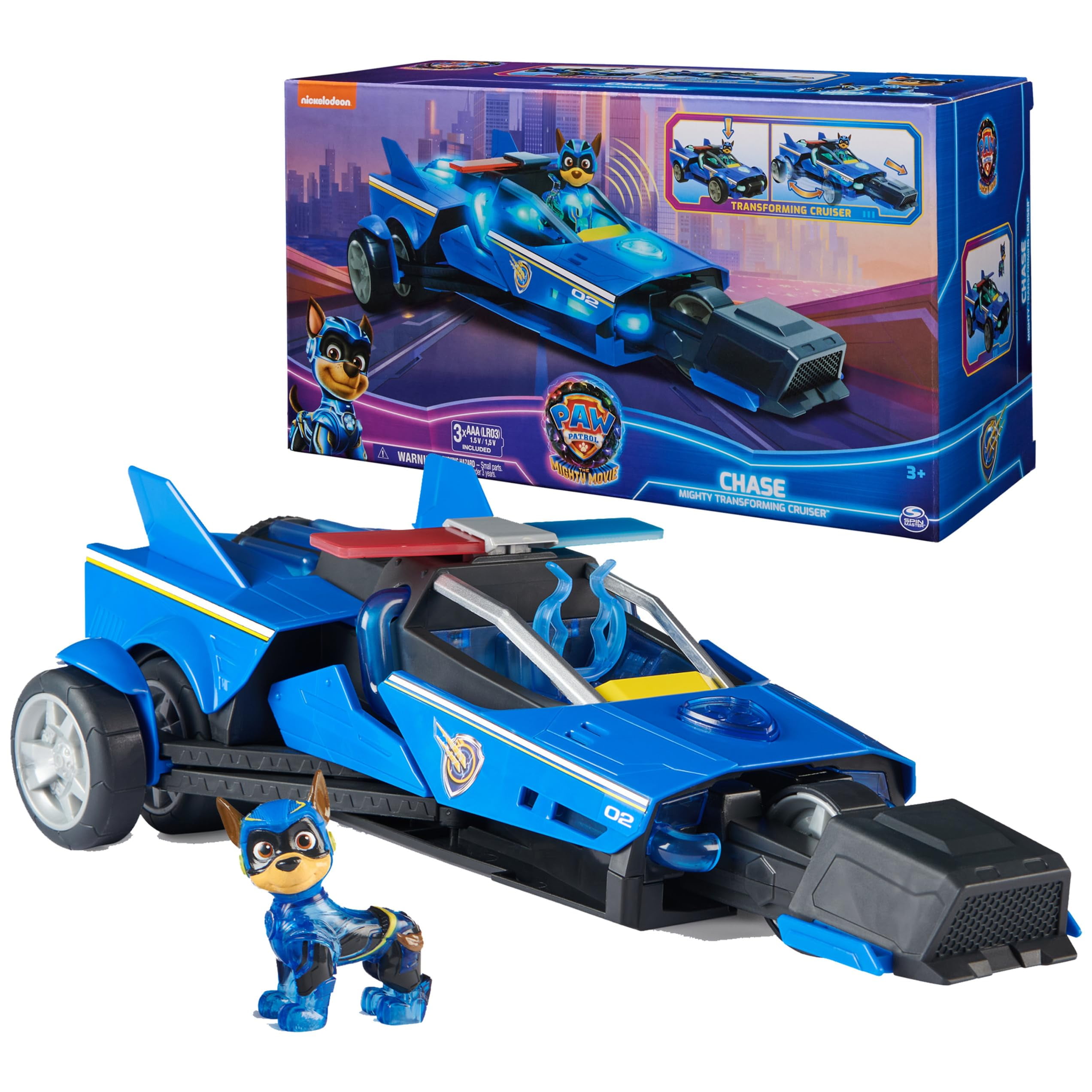 Paw Patrol: The Mighty Movie, Chase’s Mighty Transforming Cruiser with ...