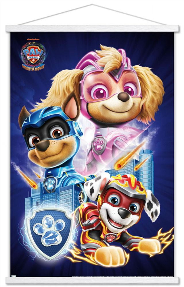 Paw Patrol: The Mighty Movie - Group Wall Poster with Magnetic Frame ...