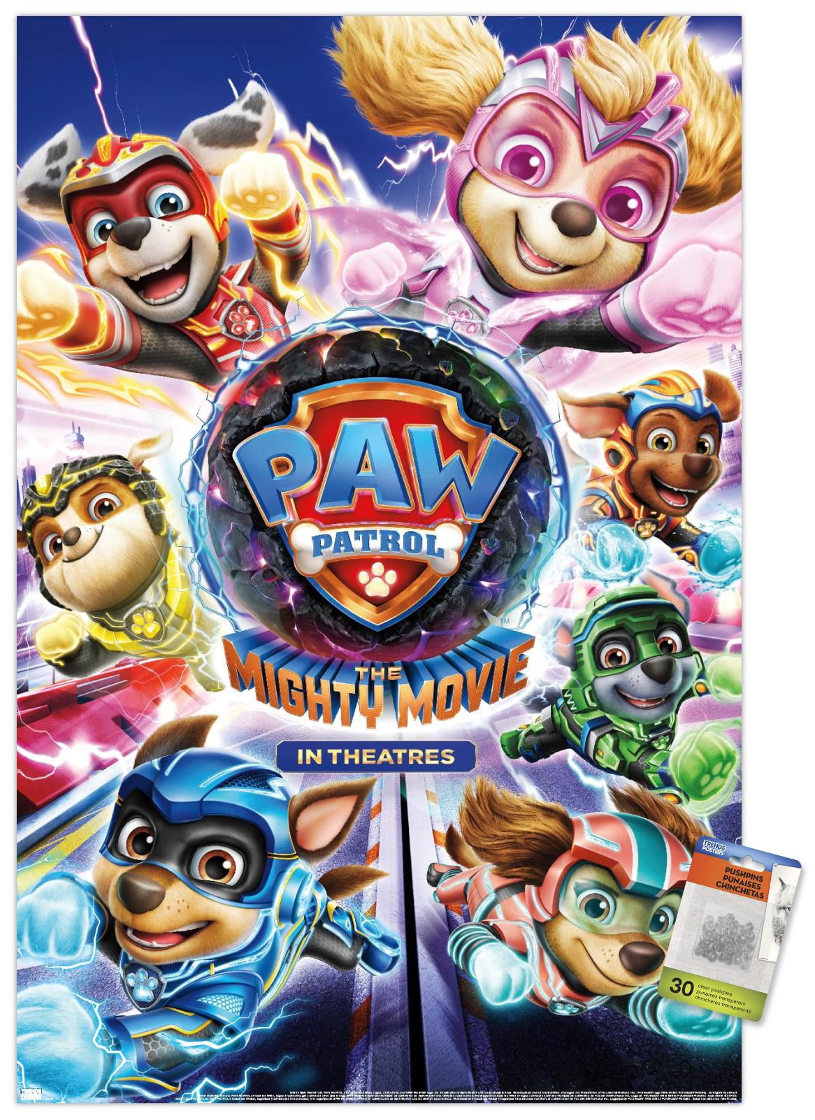 Paw Patrol: The Mighty Movie - One Sheet Wall Poster with Pushpins, 22. ...