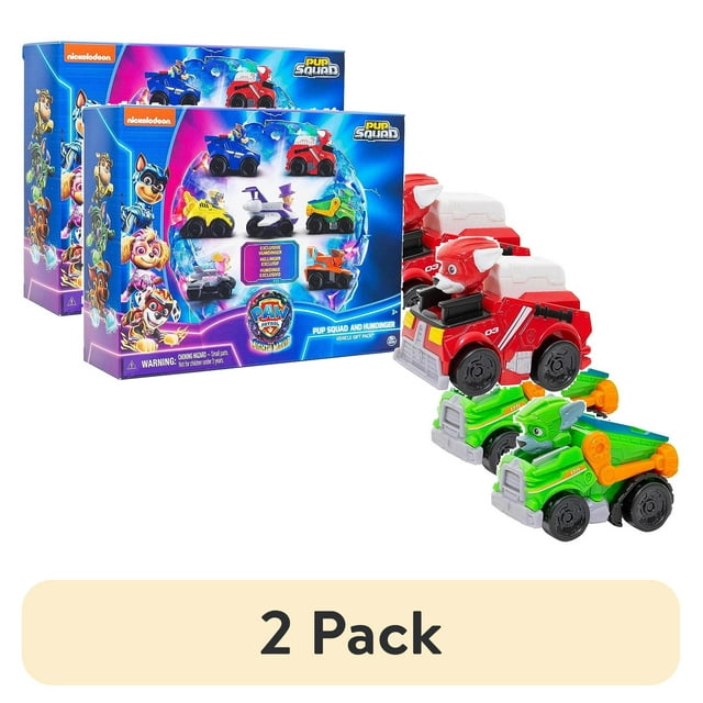 2 Pack Paw Patrol Mighty Movie Toy Vehicle Set - Chase, Marshall, Skye ...