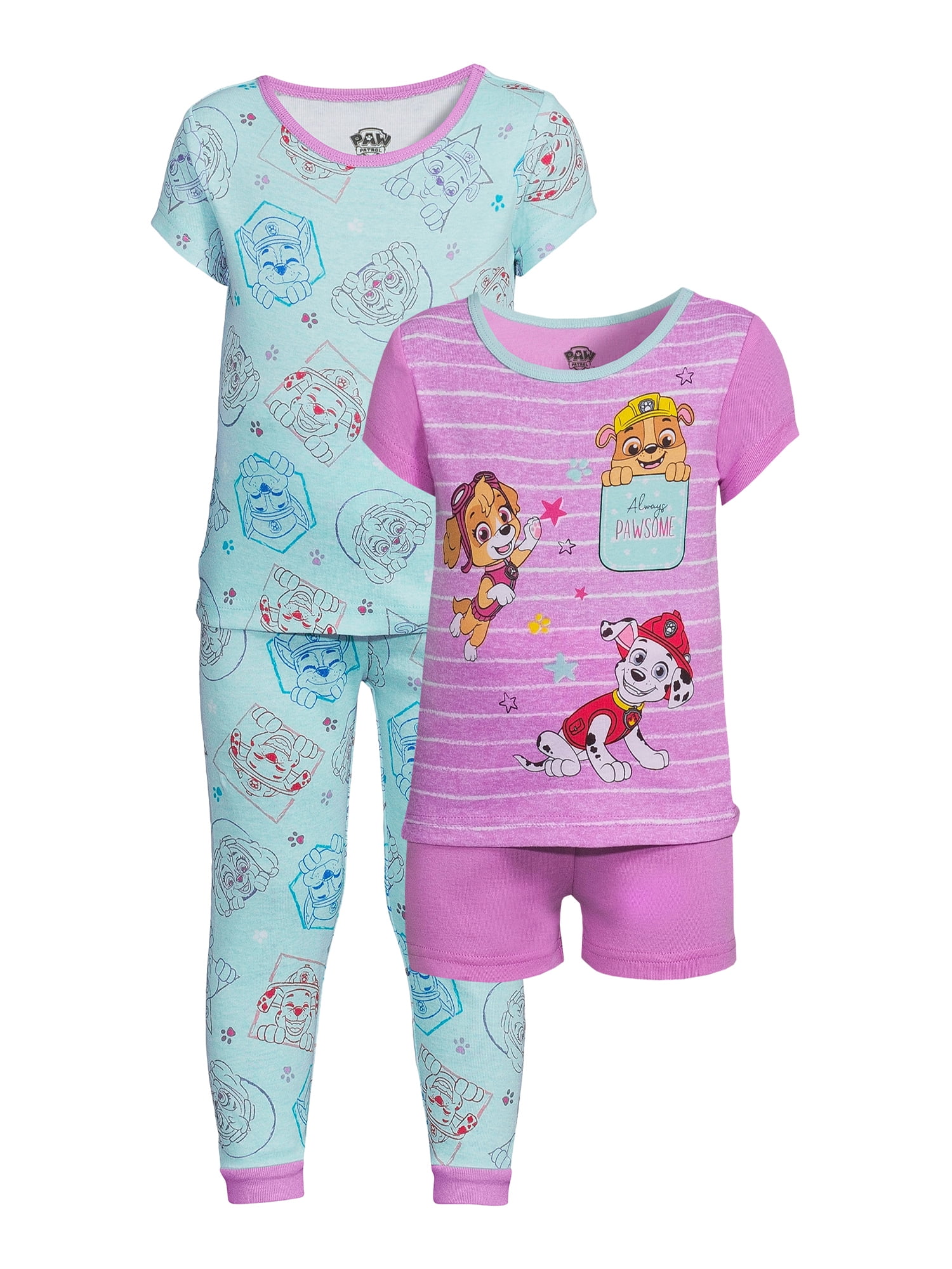 Paw Patrol Toddler Pajama Set, 4-Piece, Sizes 12M-5T - Walmart.com