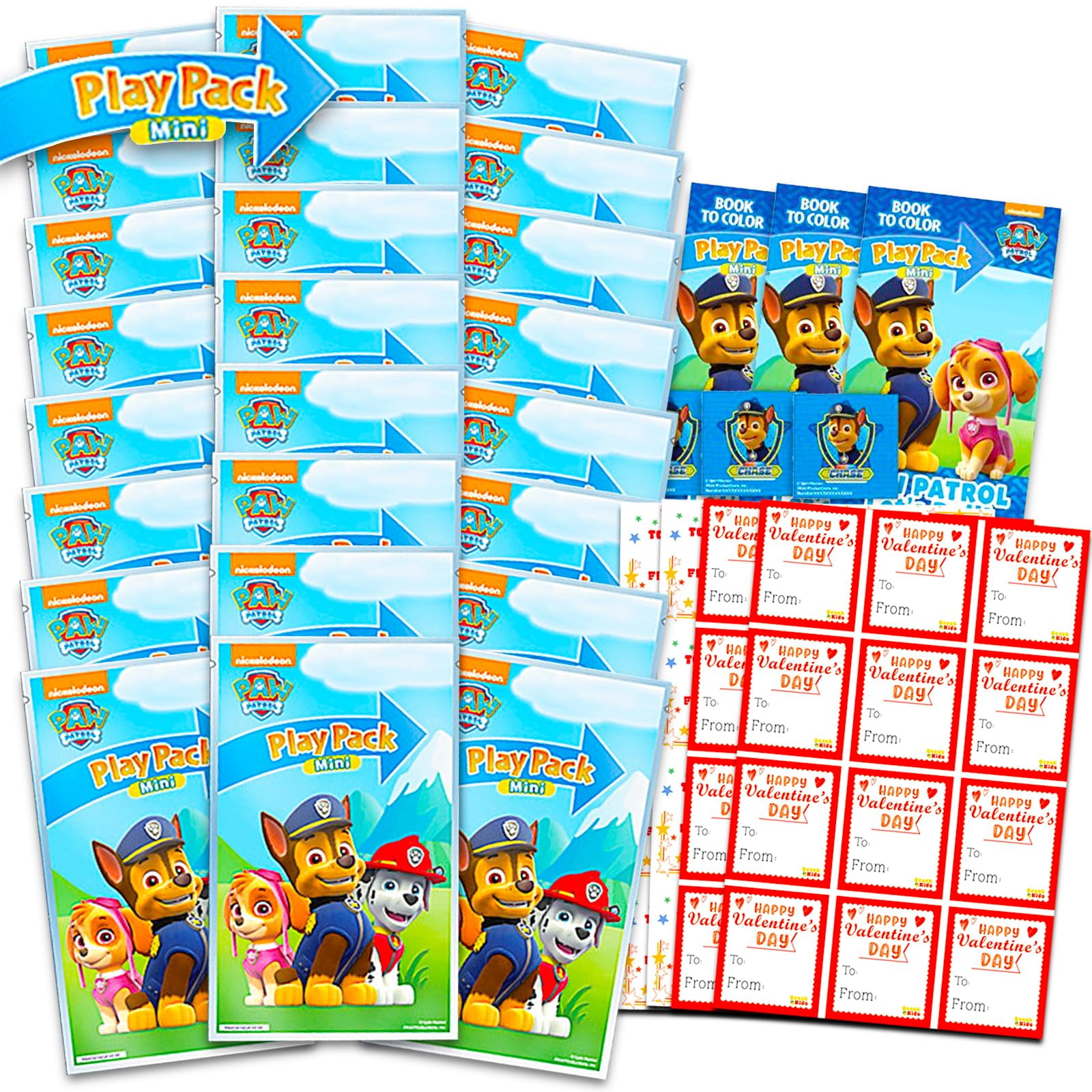 Paw Patrol Valentine's Day Classroom Gift Exchange Bundle - 24 Paw ...