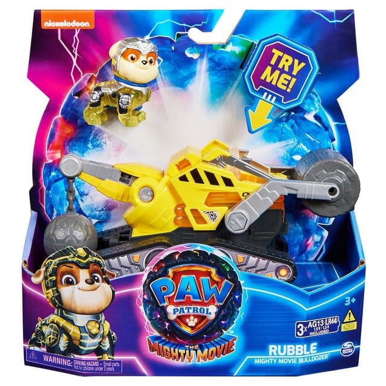 Paw Patrol Mighty Movie Rubble Mighty Movie Bulldozer Playset with ...