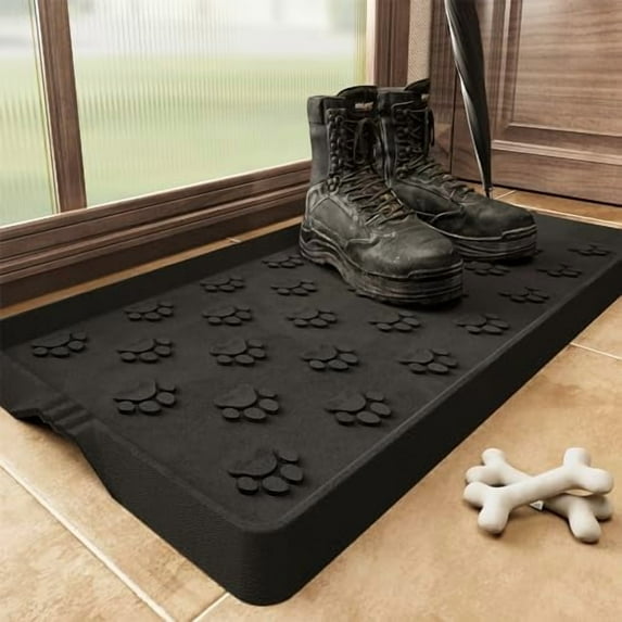 Paw Pattern Boot Tray for Entryway Waterproof Rubber Mats for Dogs ...