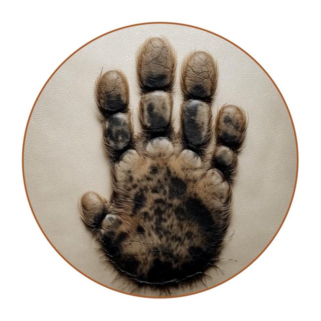 Paw Print 6PCS Round Microfiber Leather Bar Coasters Set, 11x11 cm/4 ...