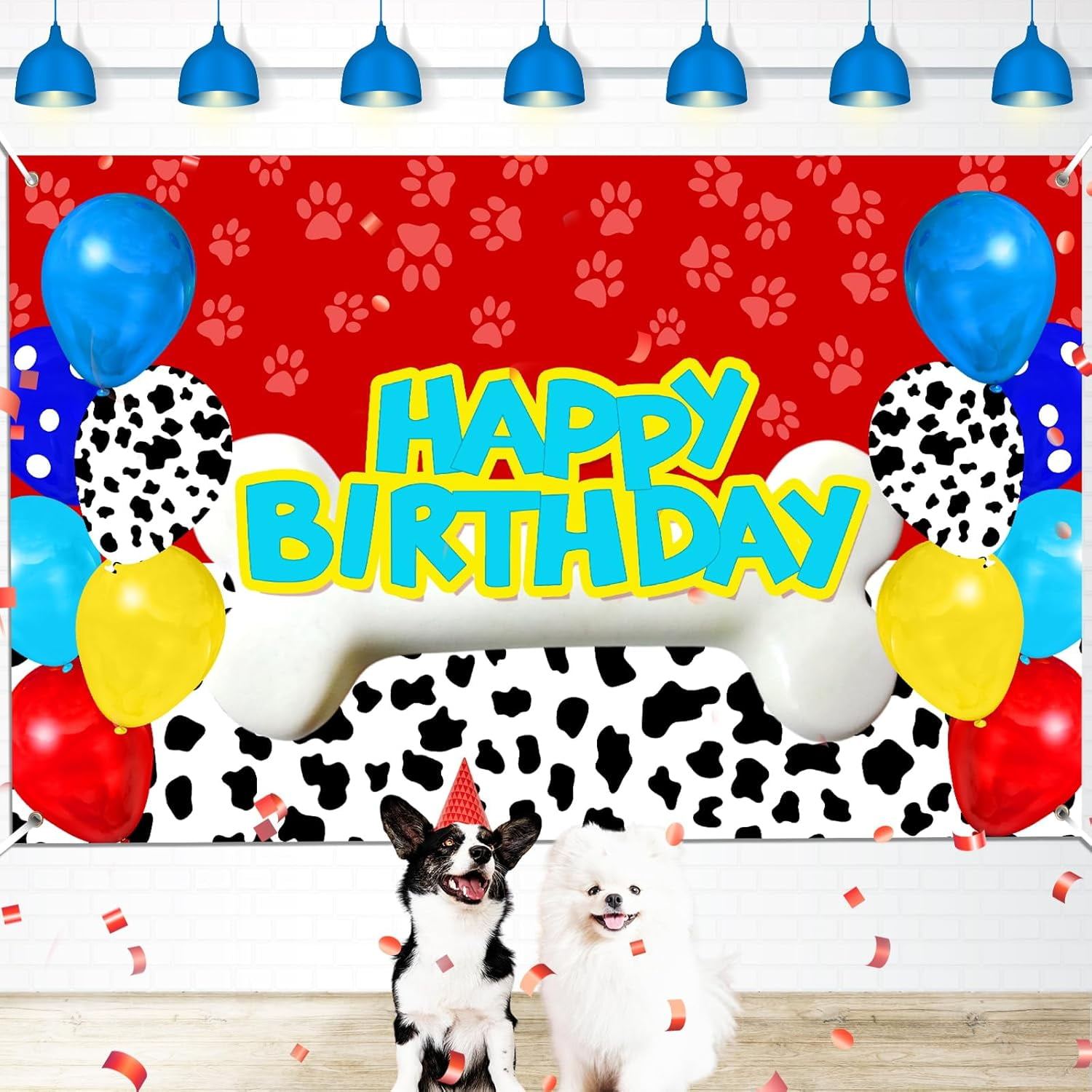 Paw Print Birthday Decorations Paw Print Birthday Banner Backdrop Dog ...
