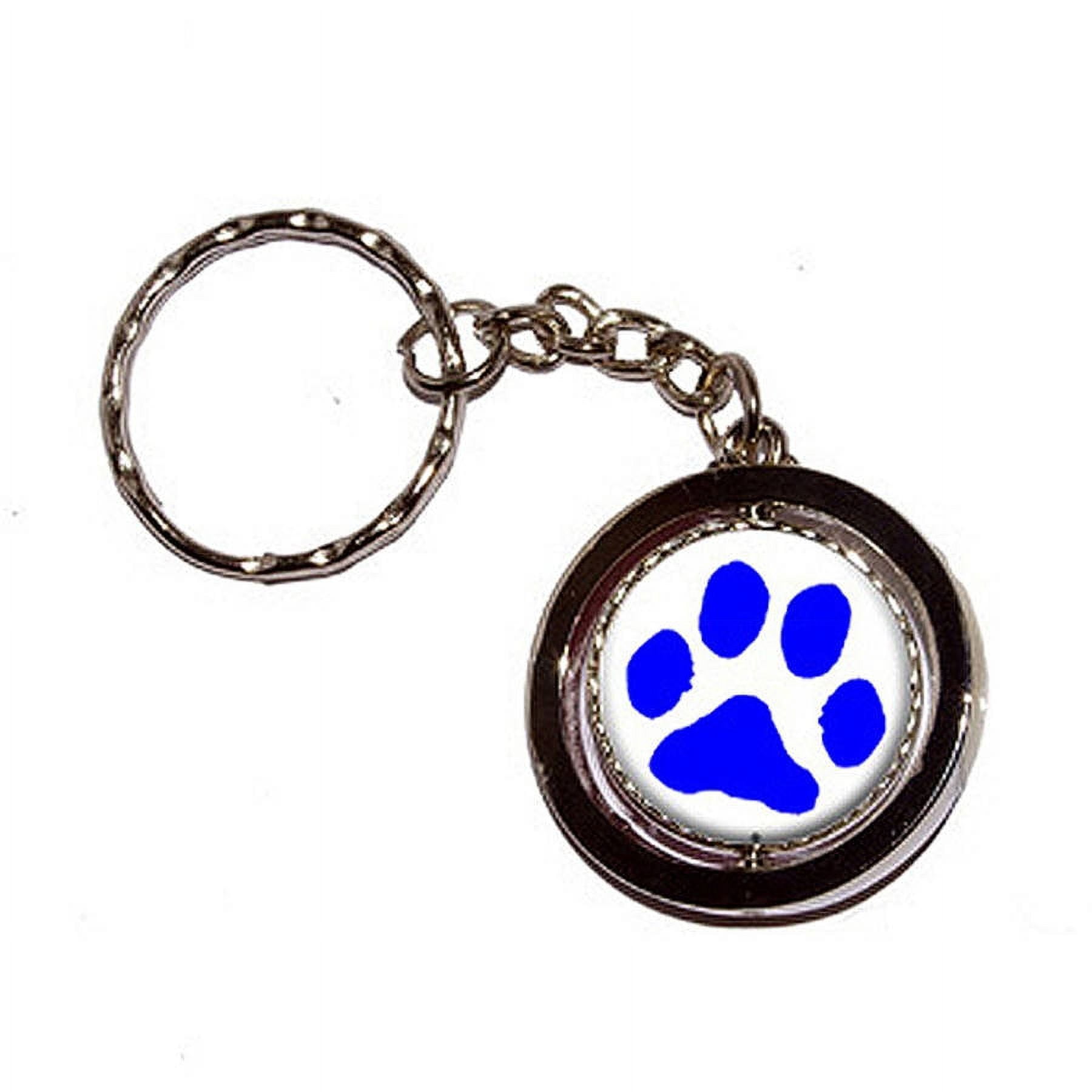 Paw Print Blue Key Chain Keychain Ring - Walmart.com