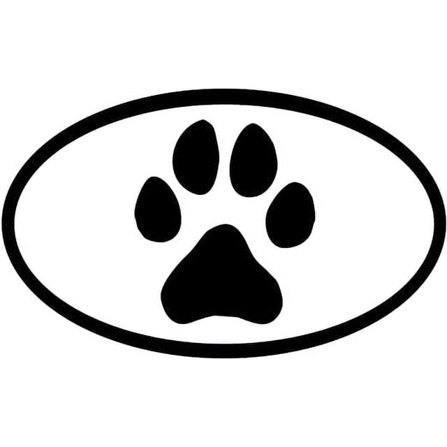 Paw Print Bumper Sticker Oval Car Decal 5" X 3" - Walmart Business Supplies