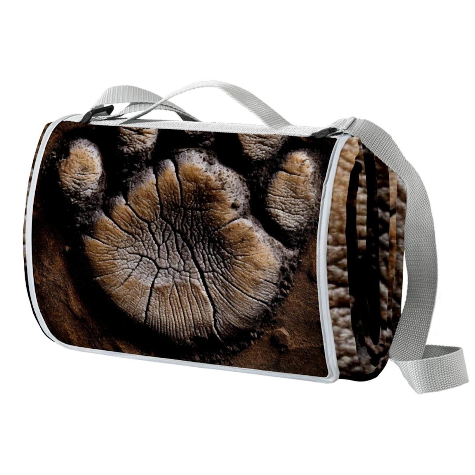 Paw Print Canvas Picnic Blanket Waterproof Backing, Large Outdoor Mat ...