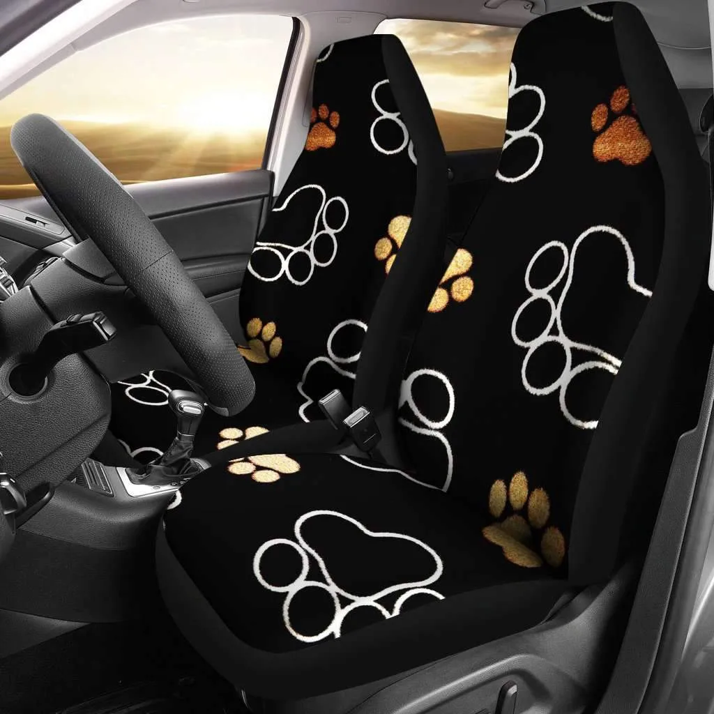 Paw Print Car Seat Cover 094209 Pack of 2 Universal Front Seat ...