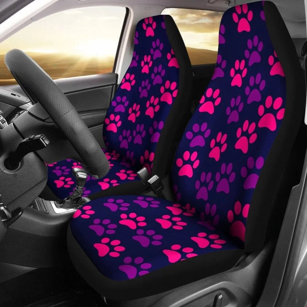 Paw Print Car Seat Cover 094209 Pack of 2 Universal Front Seat ...