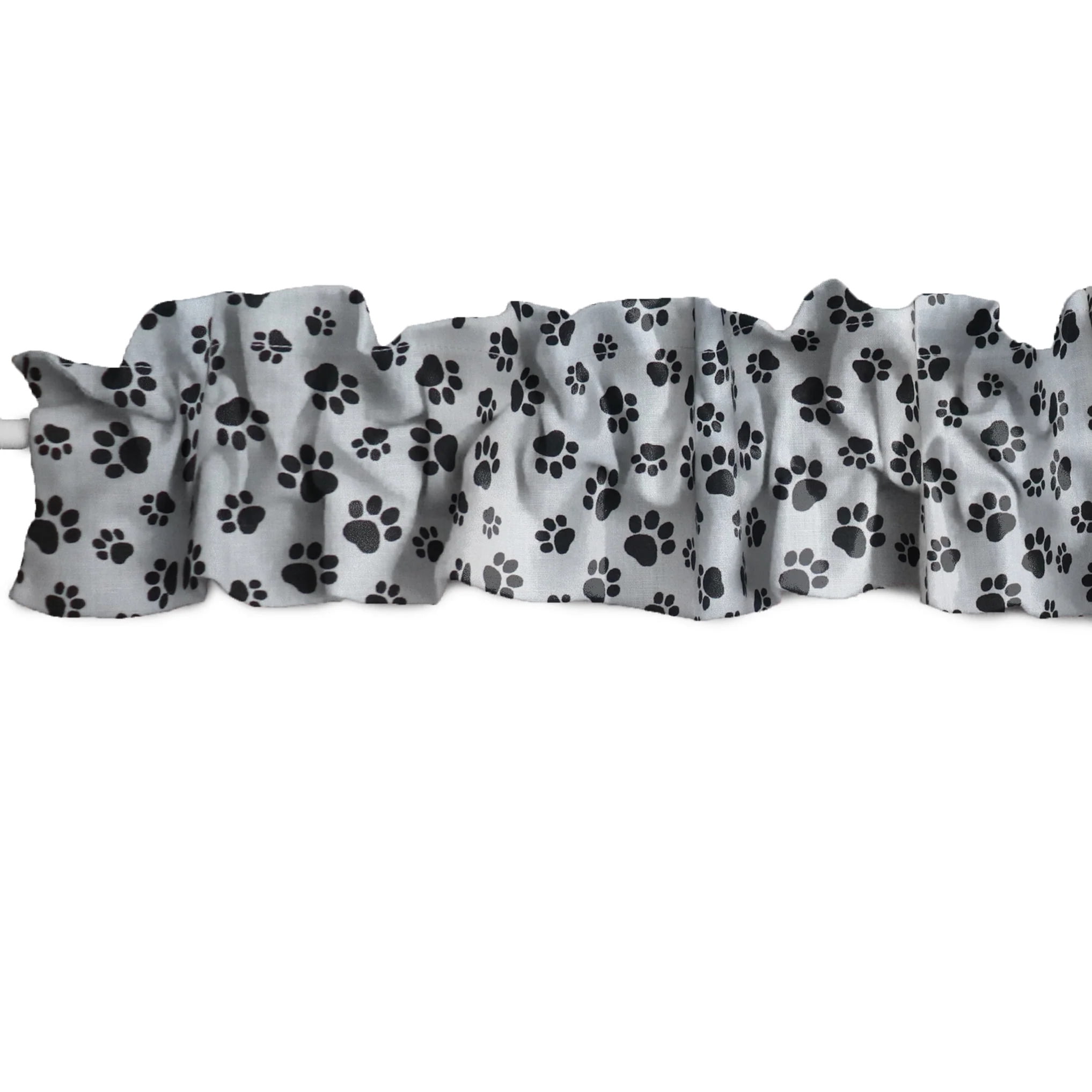 Paw Print Cotton Curtain Sleeve Topper Window Treatment - Walmart.com