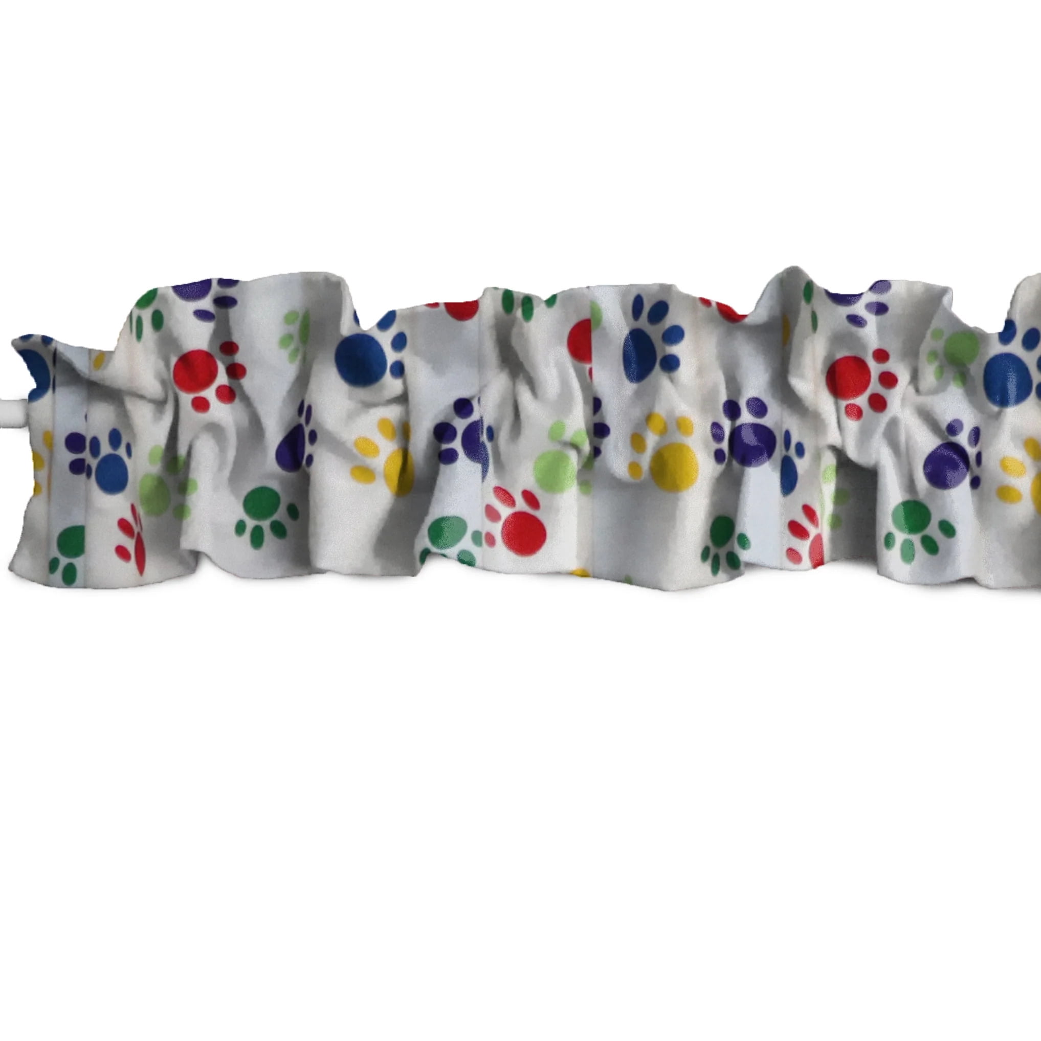 Paw Print Cotton Curtain Sleeve Topper Window Treatment - Walmart.com