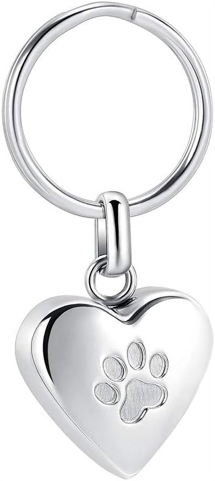 Paw Print Cremation Urn Keychain for Pet Ashes, Cremation Jewelry ...