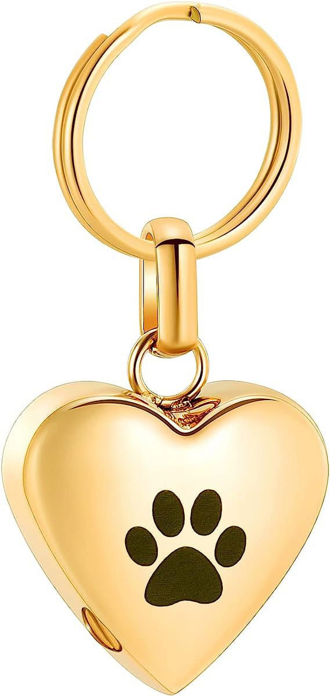 Paw Print Cremation Urn Keychain for Pet Ashes, Cremation Jewelry ...