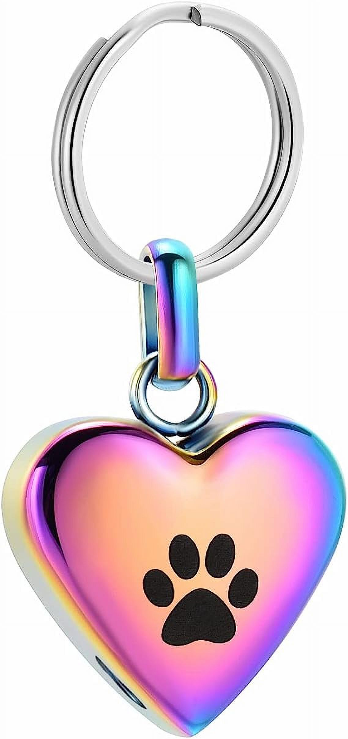 Paw Print Cremation Urn Keychain for Pet Ashes, Cremation Jewelry ...
